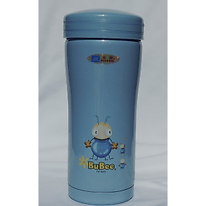 BuBee F-350E Stainless Steel Vacuum Insulated Travel Mug/Tumbler, 0.35 Liter, Blue, Pink