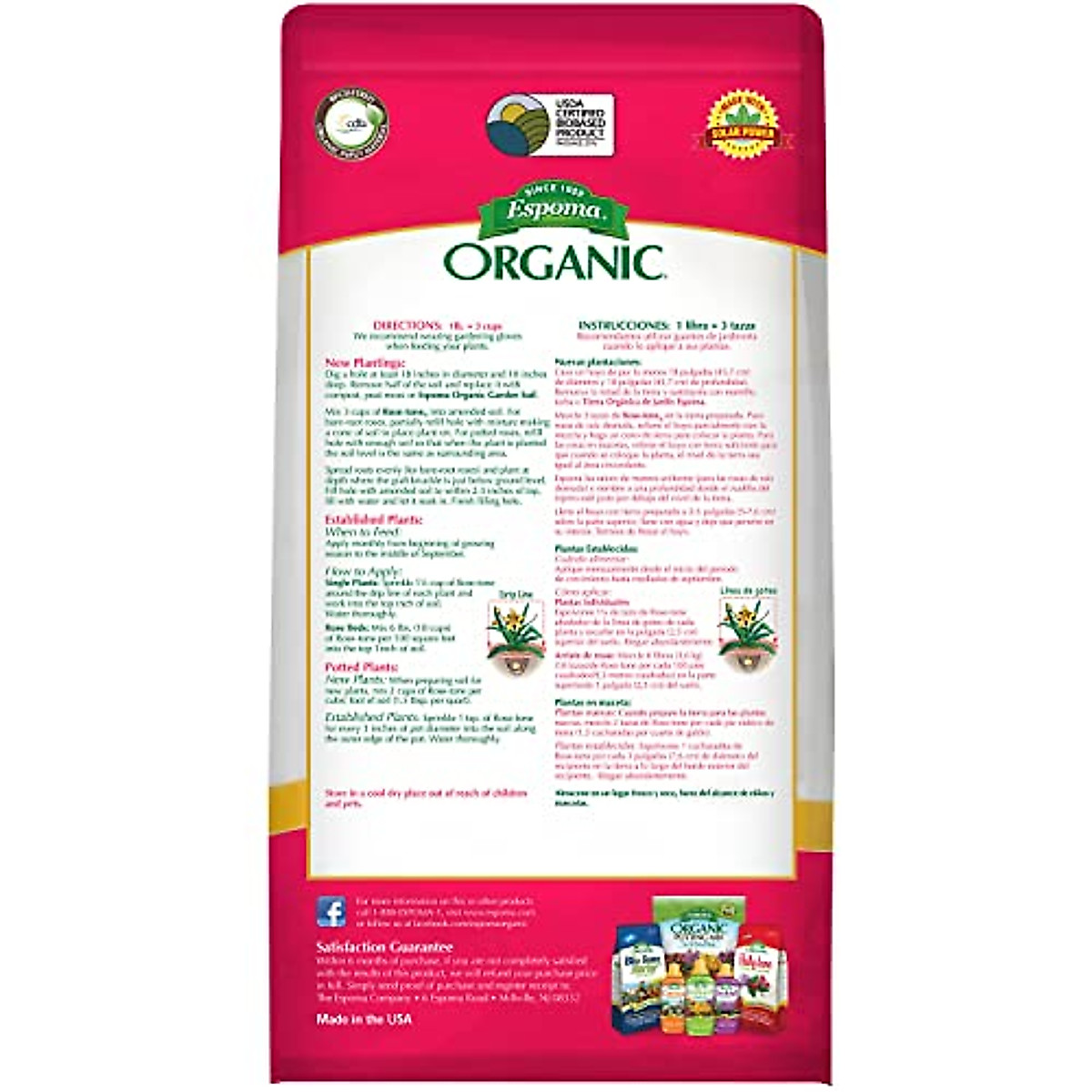 Espoma Organic Rose-Tone 4-3-2 Organic Fertilizer for All Types of Roses and Other Flowering Plants. Promotes Vigorous Green Growth and Abundant Blooms. 4 lb. Bag - Pack of 2