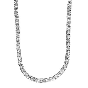 Sterling Silver Tennis Necklaces for Women - 2.00 Carat Miracle Plated Round Cut Natural Diamond Necklace (J-K, I3) Fine Jewelry | Gift Box Included
