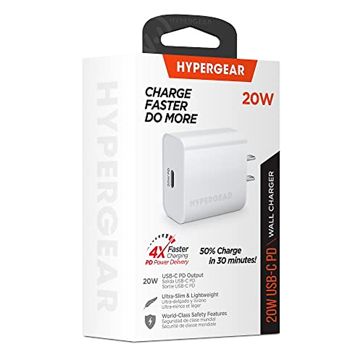 HyperGear 20W USB-C PD Wall Charger [ETL Certified] Compatible with iPhone 14/13/12/11/Pro/Pro Max, Galaxy S23/S22/S21 Note 20 5G & More [White] 15389