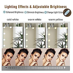 JBLCC Makeup Vanity Table with Lighted Mirror,Makeup Vanity with Lights and Drawers, Storage Shelves, Vanity Desk for Woman Girls, White (5951)