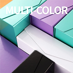 ARTDEARM 5 Gift Boxes 7.5x7.5x3 Inches, Gift Boxes with Lids, White Gift Boxes, Groomsmen Proposal Boxes, Gift Boxes with Magnetic Closure (Glossy Black)