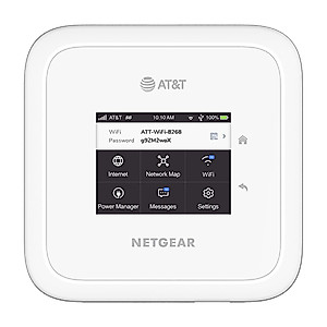 NETGEAR Nighthawk M6 5G WiFi 6 Mobile Hotspot Router (MR6110) – Blazing Fast Wireless Hotspot Router, Unlocked, Certified with AT&T and T-Mobile - White (Renewed)