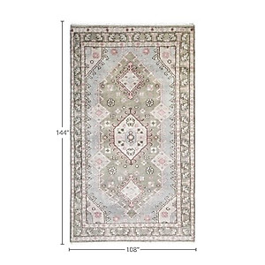 Handmade Geometric Contemporary Light Gray Area Rug 9 x 12