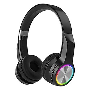 FITORON Wireless Headphones Bluetooth On-Ear Headset with Microphone, Foldable Lightweight Game Headset with Deep Bass,Built-in Mic Wired Mode PC/Cell Phones/TV (Black)