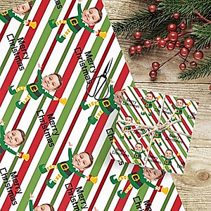 Artsadd Custom Photo Face Wrapping Paper Roll For Christmas, Birthday, Holiday, Wedding, Dad Father's Day Gifts Packing (1 Roll, Christmas 06)