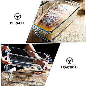 Cabilock Tempered Glass Plate Baking Pan Rectangular Cake Plate Glass Salad Dish Food Serving Plate Dishwasher Safe Easy to Clean