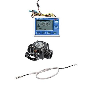 GREDIA Digital LCD Display Quantitative Controller Water Control + 3/4" Hall Effect Flow Sensor Flowmeter