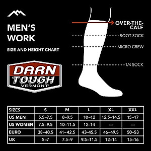 Darn Tough Men's Merino Wool Paul Bunyan Over-The-Calf Full Cushion Socks, Gravel, Large