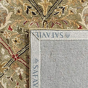 SAFAVIEH Persian Legend Collection 2'6" x 8' Light Green / Rust PL819B Handmade Traditional Premium Wool Runner Rug