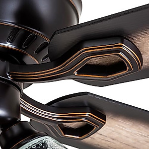 Prominence Home Glenmont, 52 Inch Farmhouse LED Ceiling Fan with Light, Pull Chain, Three Mounting Options, Dual Finish Blades, Reversible Motor - 40278-01 (Oil-Rubbed Bronze)