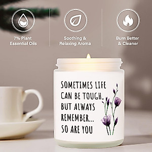 Shqiueos Get Well Gifts for Women, Inspirational Candle 7 Oz, Cancer Care Gifts for Women, Sympathy Gifts, Cheer up, Comfort, Surgery Recover, Encouragement Lavender Scented Handmade Candle