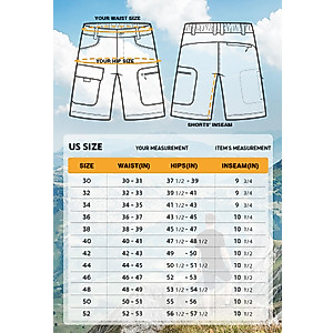 Hiauspor Men's Hiking Cargo Shorts 9"/10" Quick Dry Lightweight Waterproof for Golf Tactical Fishing Casual with 6 Pockets (Black, 38)