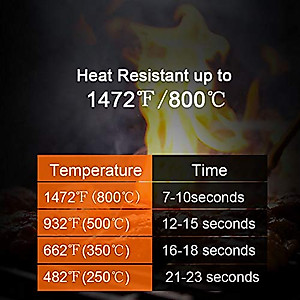 YUXIER Oven Gloves BBQ Grill Gloves 1472°F Extreme Heat Resistant Oven Mitts for Cooking, Grilling, Kitchen, Smoker Baking, Barbecue, Fireplace, Welding, Cutting (13.8inch, Black Gloves)