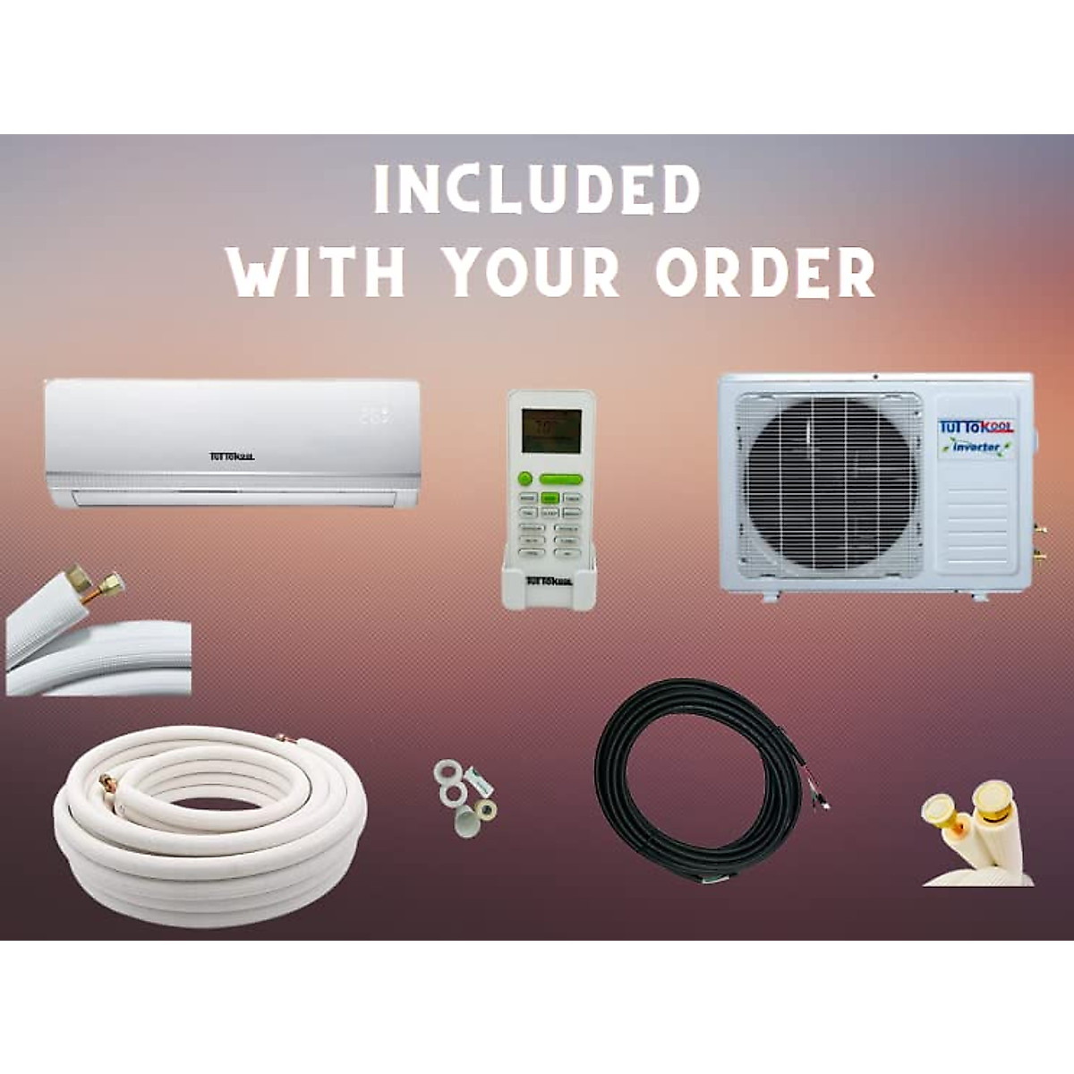 TUTTOKOOL 12000 BTU Wifi Enabled 20 SEER2 Cools Up to 550 Sq.Ft 110-120V Energy Efficient Mini Split Air Conditioner & Heater Ductless Inverter System, with 1 Ton Heat Pump