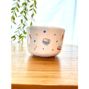 Ponyo Ghibli style cup white porcelain Handmade ceramic cup, Hand-painted mug, Unique Surprise gift for Christmas or Birthday. Dishwasher and Microwave safe