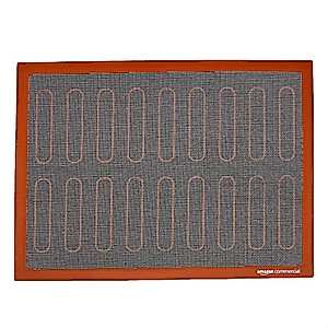 AmazonCommercial Silicone Non-Stick Eclair Baking Mat, Reusable, Easy to Clean, 15.7 x 11.8-Inches, 2-Pack
