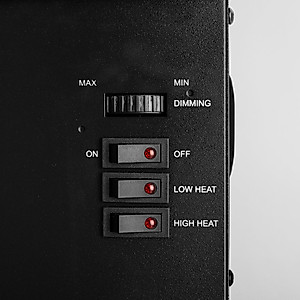 e-Flame USA Aspen Freestanding Electric Fireplace Stove - 3-D Log and Fire Effect (Black)