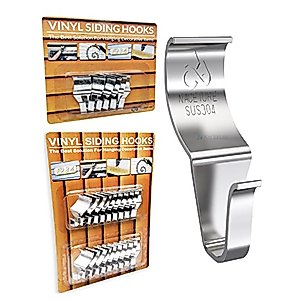 NACETURE Vinyl Siding Hooks Hanger - 20 Pack add 6 Pack Heavy Duty Stainless No-Hole Needed Vinyl Siding Clips for Hanging- Vinyl Siding Hooks for Outdoor Decorations