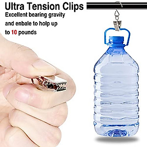 50PCS Curtain Clips with S Hooks for Hanging Party String Lights Outdoor Wire Holders Clamp Hangers Gutter Hooks, Stainless Steel Silver