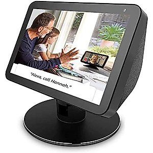 Echo Show 8 Adjustable Stand, Eight Rare-Earth Magnets on The top Stand for Amazon Echo Show 8, Horizontal 360 Rotation Longitudinal Angle Change Base Black MC012-01