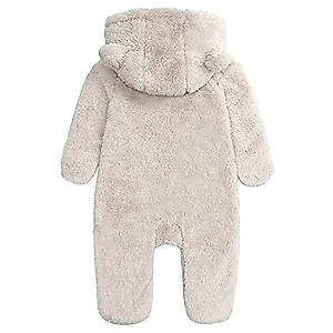 TAOHONG Newborn Baby Jumpsuit Hooded Fleece Rompers Infant Bear Ear Snowsuit Warm Outwear Outfits