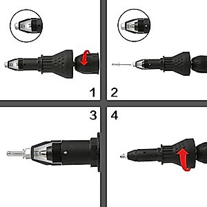 DEKOPRO Rivet Gun for Cordless Drill Riveter Electric Rivet Nut Gun Riveting Tool Cordless Riveting Drill Adaptor Insert Nut Tool