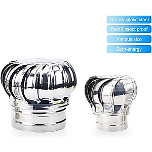 Stainless Steel 201 Non Power Roof Ventilator, Wind Turbines Attic Air Vent Ventilating Fan (Size : 110mm)