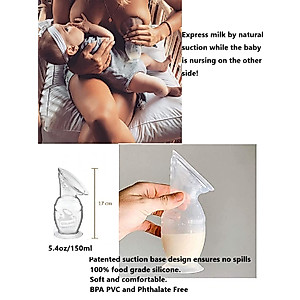 haakaa Silicone Manual Breast Pump 5.4 oz & Reusable Breastmilk Storage Bag 9oz Set - Milk Collector| Letdown Catcher| Leak Proof Storing Pouches| Breast Milk Saver for Breastfeeding Moms