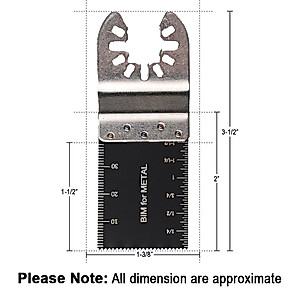 HIFROM (4 Set) Bi-Metal Wood Precision Oscillating Multitool Quick Release Saw Blades Compatible with Fein Multimaster Porter Cable Bosch Dremel Craftsman Multi Tool