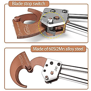BETOOLL Heavy Duty Aluminum Copper Ratchet Cable Cutters up to 300mm² Wire Cutters 600mcm