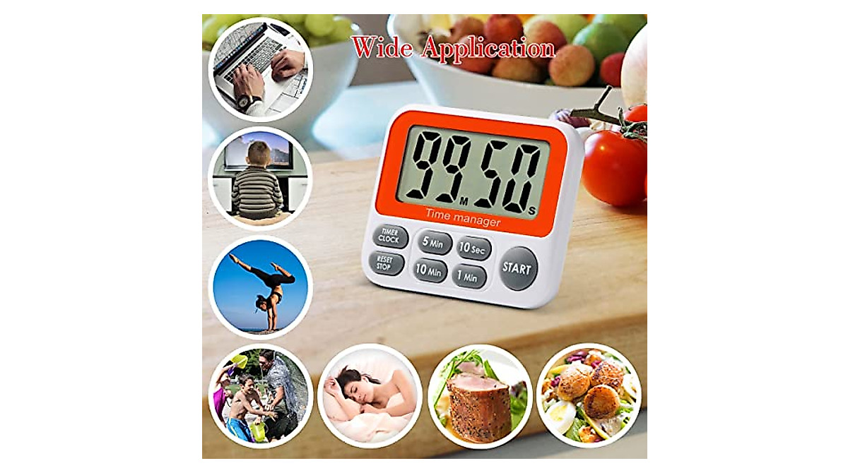 Digital Countdown Kitchen Timer - Accurate Easy-Use Timer for Cooking ...