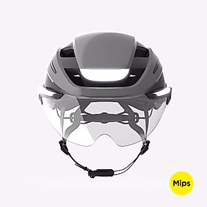 Lumos Ultra E-Bike Smart Helmet | NTA 8667 Certified | Front & Rear LED Lights | Retractable Face Shield | App Controlled | EBike, Scooter, Cycling, Bicycle | Adults, Men Women