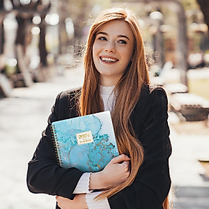 2024 Planner - Jan. 2024 - Dec. 2024, Planner 2024/Calendar 2024, 2024 Planner Weekly and Monthly with Printed Tabs, 8" x 10", Flexible Cover, Thick Paper, Perfect Daily Panner & Organizer - Blue Sand