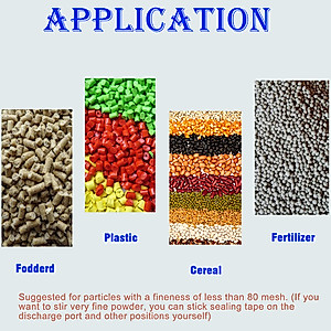 HQHAOTWU 201 Stainless Steel Feed Mixer Vertical Granular Plastic Mixing Machine for Animal Feed Mixing and Stirring 75KG/165LBS Capacity Stirrer 3KW 1720r/min