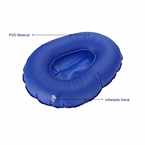 Sonew Professional Air Inflatable Potty Blue Seat Cushion Portative Chair Cushion Foldable Back Cushion