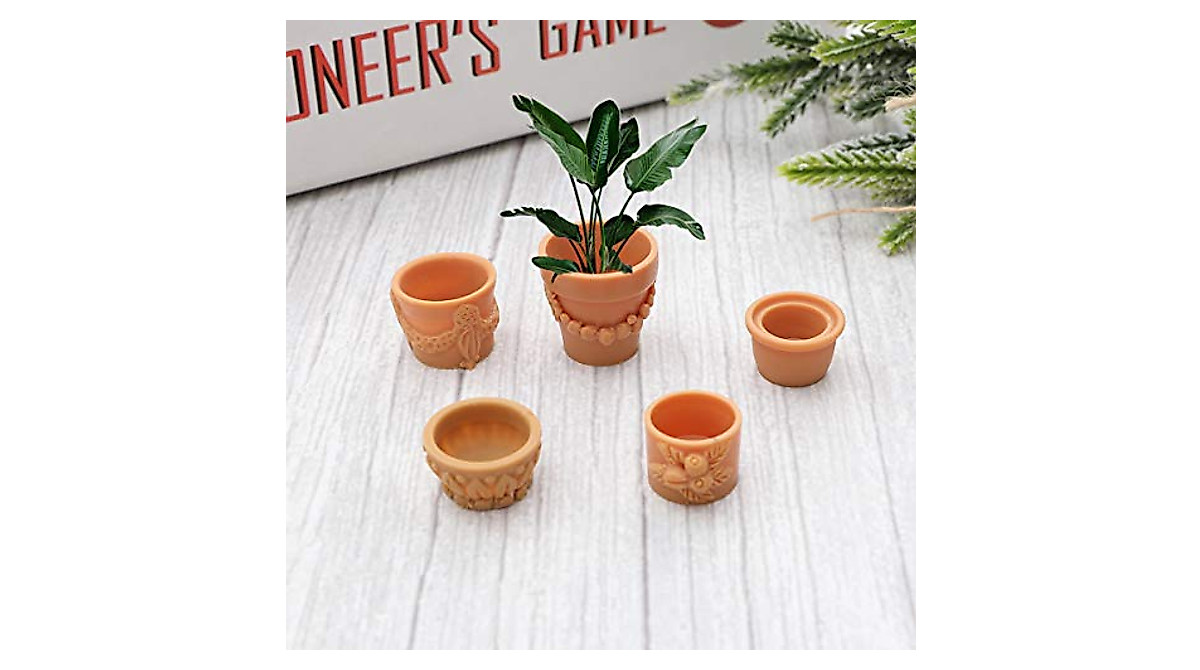 7pcs Miniature Flower Pots for Dollhouse & Kids' Fairy Garden