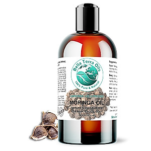 Bella Terra Oils - Organic Moringa Oil 16 oz - Cold-Pressed Mastery, Packed with Vitamins & Antioxidants, Impeccable for Natural Skin Nourishment