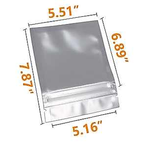 100PCS Candy Bags, 5.5x7.9" Stand Up Aluminum Foil Bags,Smell Proof Bags,Reclosable Airtight Foil Bags,Reusable Food Pouches Bags with Zip Lock,Sealable Treat Bags for Snacks Beans Coffee Dry Fruits