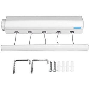 Retractable Clothesline, Flexible Telescopic Clothes Drying Rope Hanger for Indoor Outdoor Laundry Drying Balconies Kitchens Washing Room Bathtube, Load 17lb(Five Ropes)