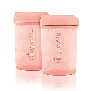 HyperChiller EBC-1023RG 2-Pack Patented Coffee Beverage Cooler, Ready in One Minute, Reusable for Iced Tea, Wine, Spirits, Alcohol, Juice, 12.5 OZ, Rose Gold