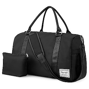 Hanples Gym Bag, Waterproof Travel Bag, Weekender Overnight Bag for Men Women, Large Travel Duffle Bag with Shoe Compartment & Wet Pocket, Sport Tote Bags for Swimming, Yoga, Travel, Gym