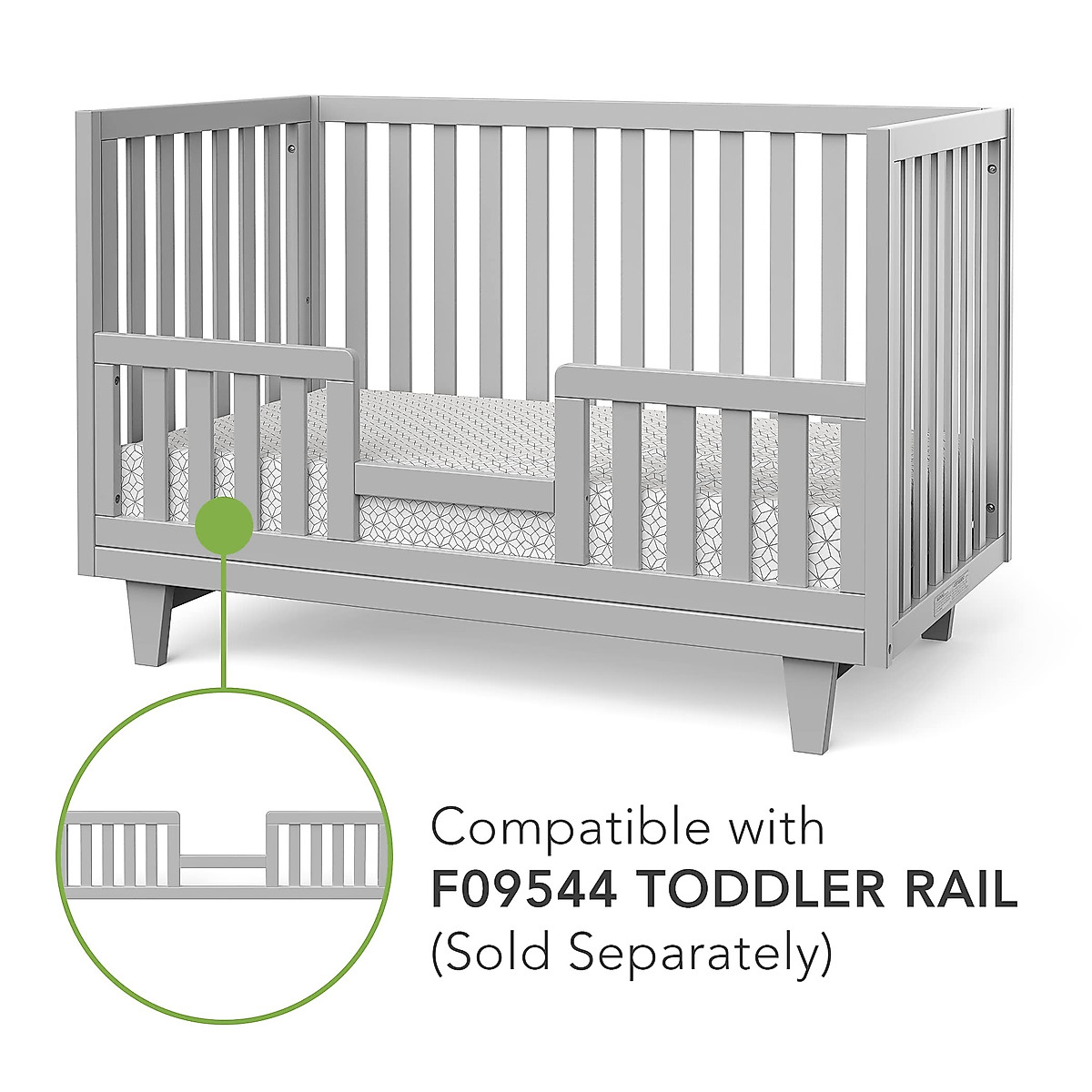 Child Craft Tremont 4-in-1 Convertible Crib, Baby Crib Converts to Day Bed, Toddler Bed and Full Size Bed, 3 Adjustable Mattress Positions, Non-Toxic, Baby Safe Finish (Gentle Gray)