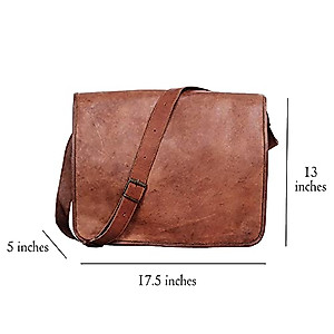 Komal's Passion Leather Vintage Mens 16 Inch Leather Laptop Messenger Pro Satchel Men's Bag