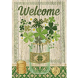 Briarwood Lane Lucky Clovers St. Patrick's Day Garden Flag Shamrocks Primitive 12.5" x 18"