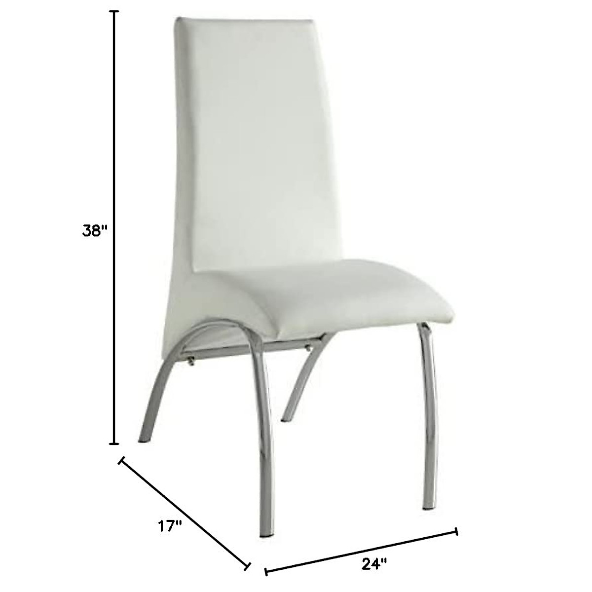 ACME Pervis Side Chair (Set-2) - 71107 - White PU & Chrome