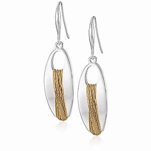 Robert Lee Morris "Spun Metal" Wire Wrapped Oval Drop Earrings