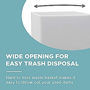 Zenna Home Waste Basket, White with Maple Trim Brentwood-Bath Accessory