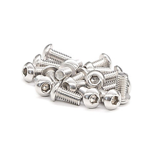 M6 x 1/2"(12mm) Button Head Socket Cap Bolts Screws 100pcs, 18-8 Stainless Steel 304 Allen Hex Drive Fully Thread Machine Screw ISO7380 | by IMSCREWS