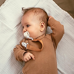 Stadela Baby Pacifier Clip Leash Soothie Holder Unisex for Girl or Boy 4 Pack Gift Set Universal Fit (Luna)